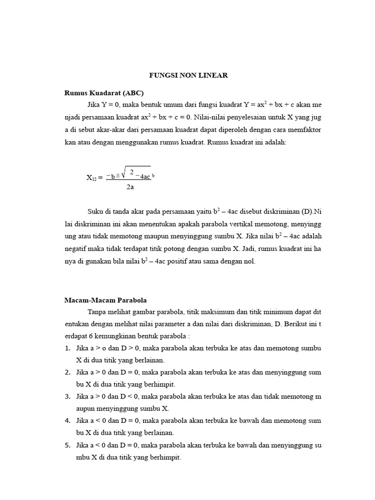 Fungsi Non Linear | PDF