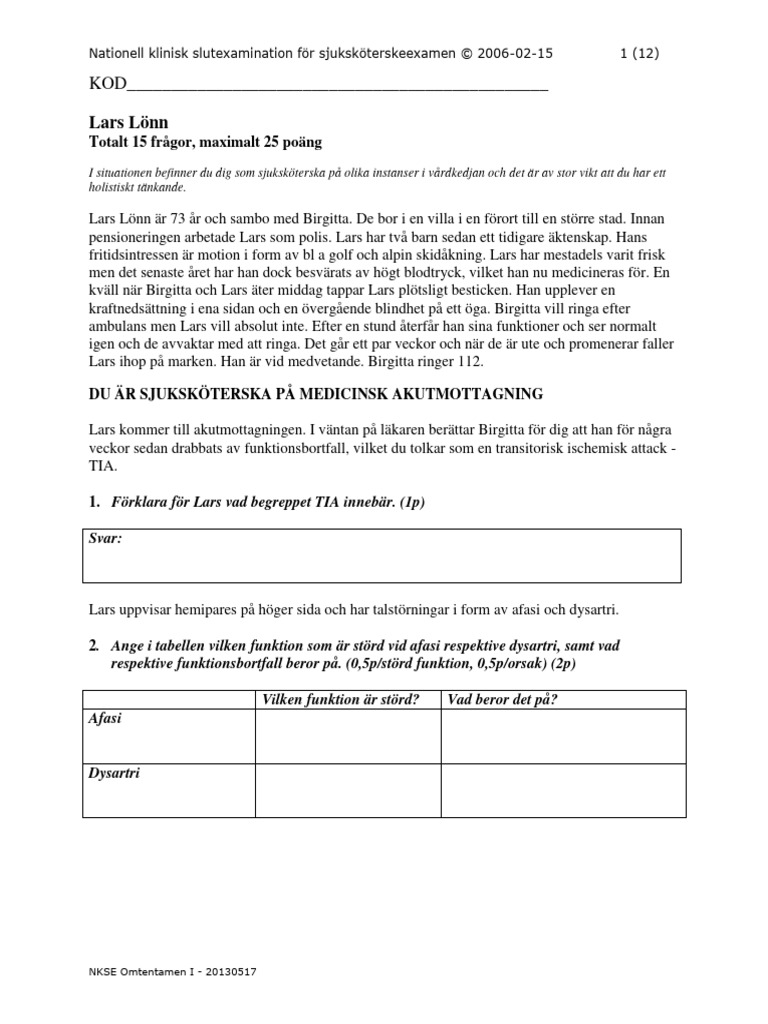 NKSE Omtentamen I - 130517 | PDF