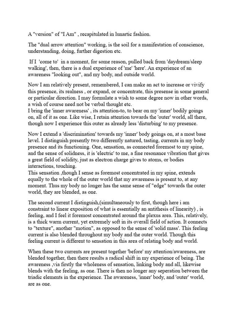 I Am | PDF | Senses | Experience