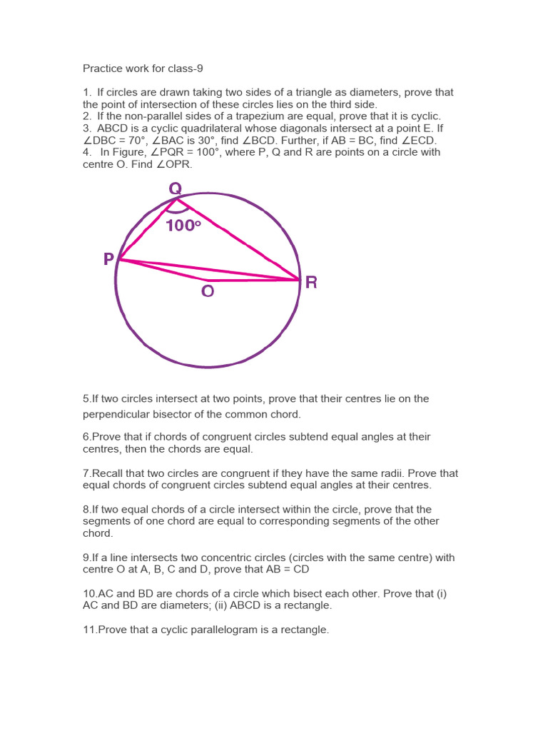 Class-IX Practice Work For Diwali Break Mat. | PDF | Teaching Methods ...
