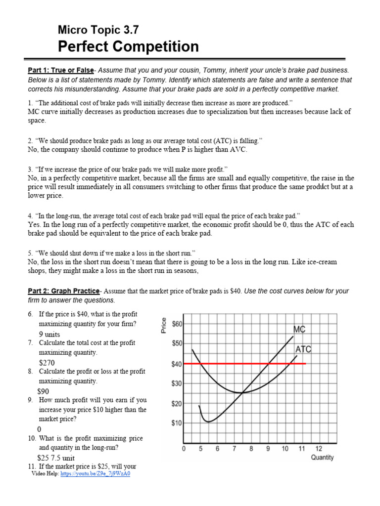 Micro Topic 3.7.1 Perfect Competition - 2 | PDF