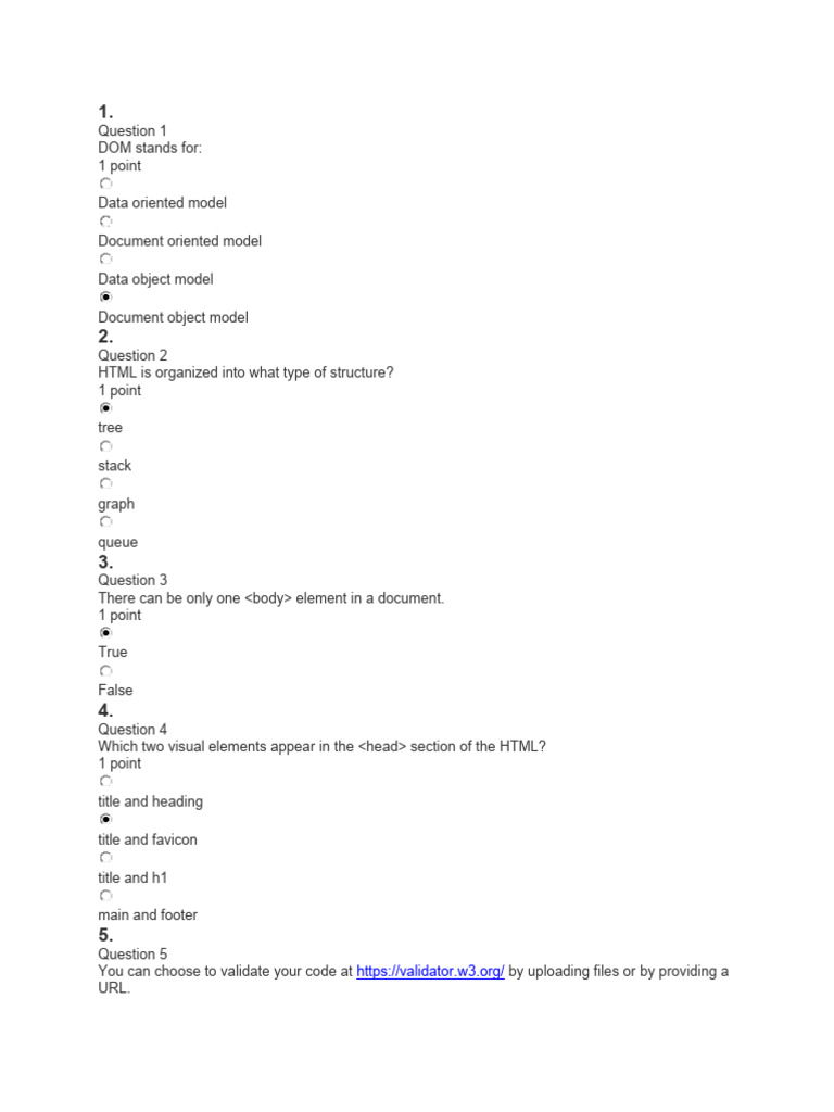 Week 2 Pdf Html Document Object Model