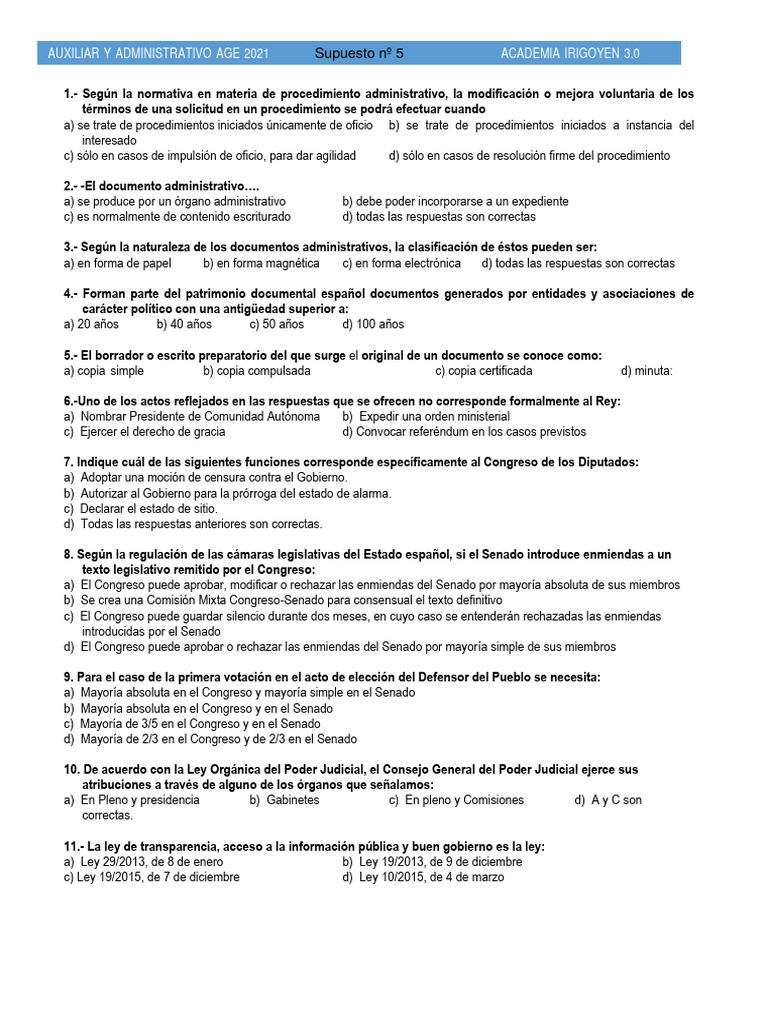 Simulacro 5 | PDF | Gobernancia | Gobierno