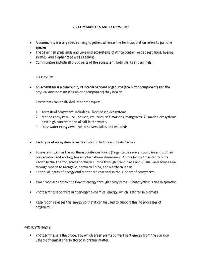 2.2 Communities and Ecosystems | PDF | Food Web | Ecosystem
