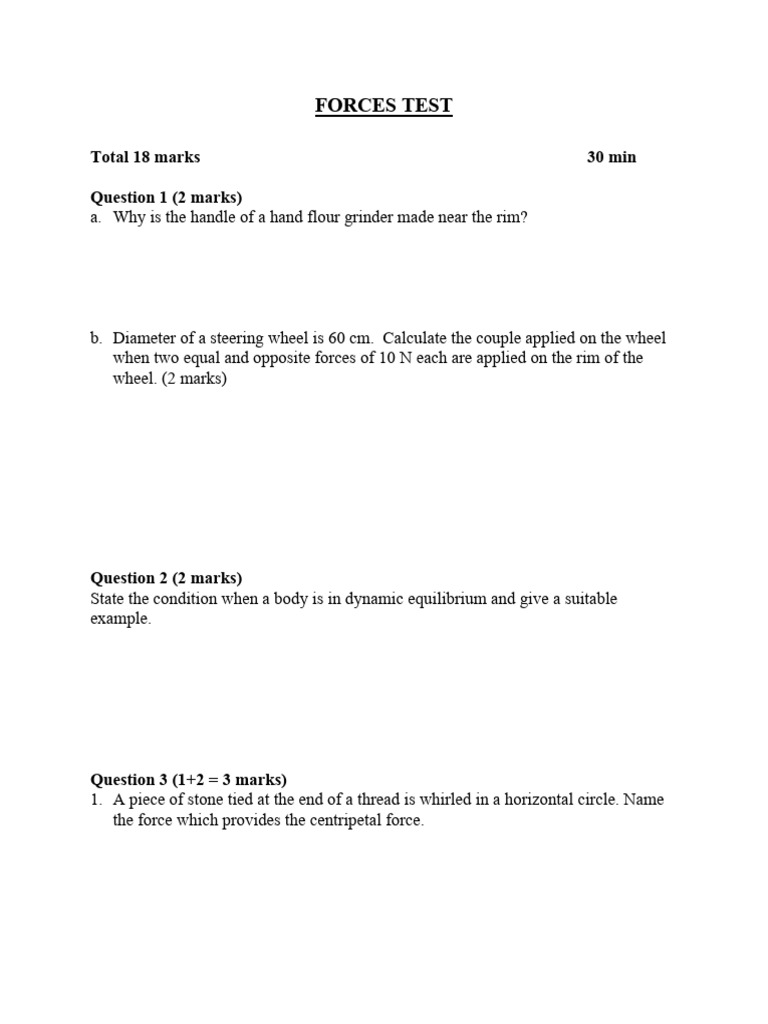 Forces Test-2023 | PDF