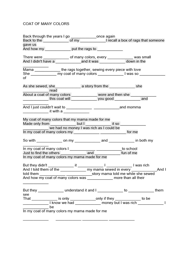 Coat of Many Colors | PDF