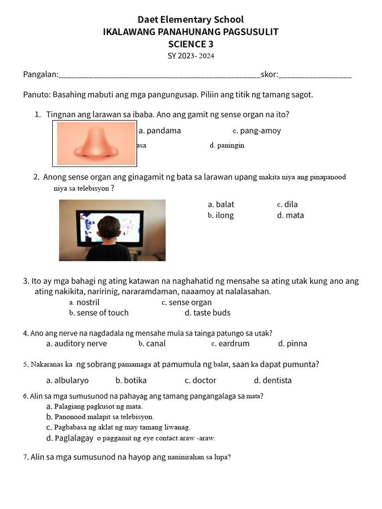 Edited SCIENCE 3 Q2 Second Periodical Test | PDF