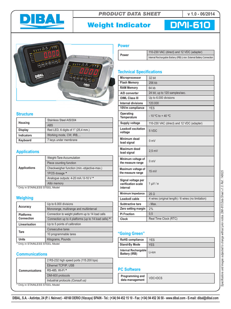 Dibal Dmi-610 | PDF | Information And Communications Technology | Telecommunications
