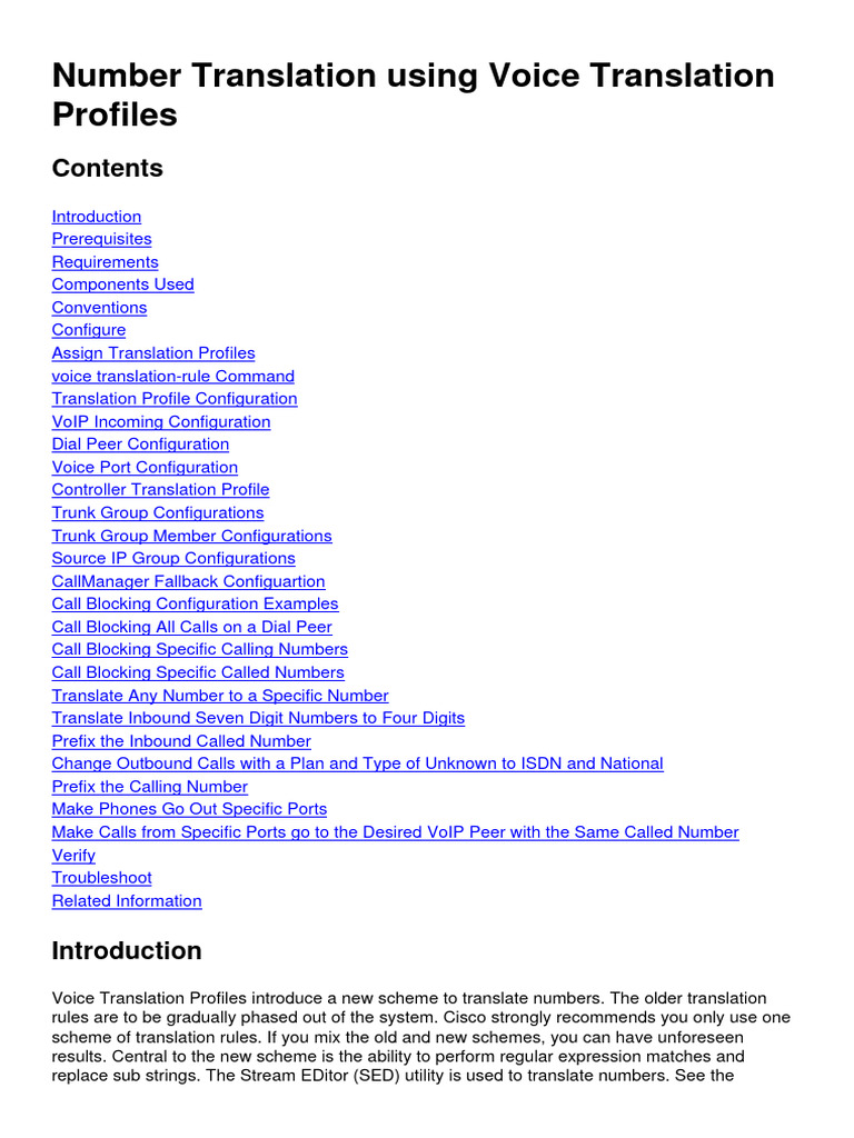 Voice Translation Profiles Guide | PDF | Regular Expression | Voice Over Ip