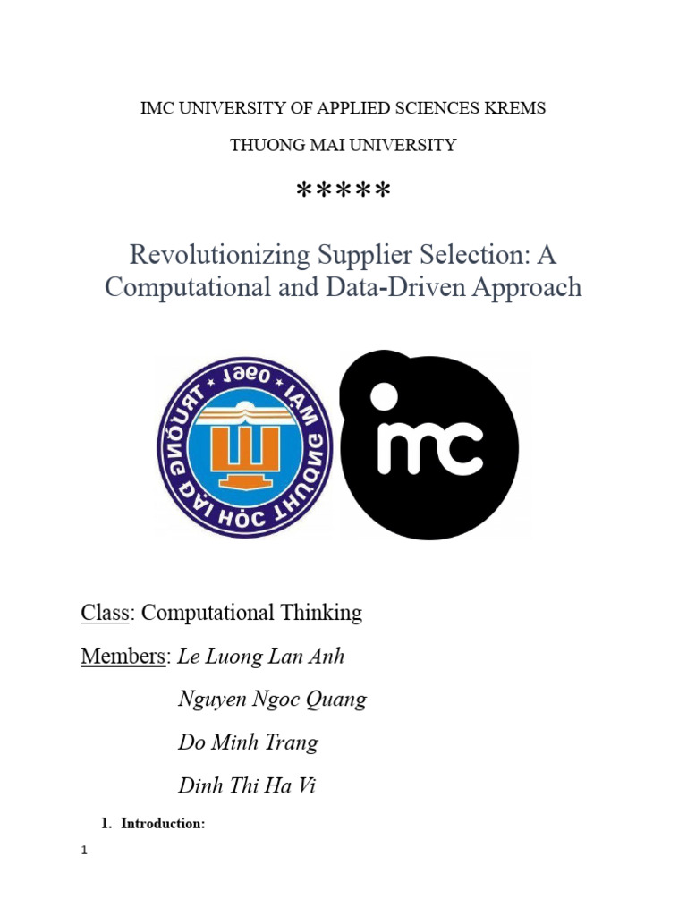 Computational Thinking | PDF | Algorithms | Supply Chain