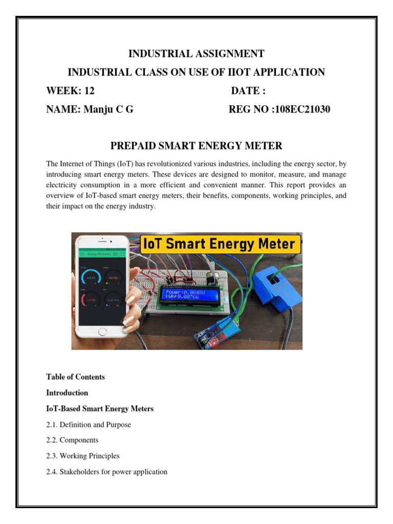 Smart Energy Meter 1 1 Pdf Smart Grid Energy Conservation