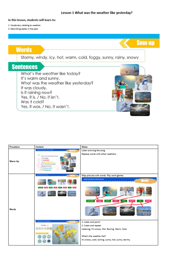 Weather Vocabulary and Activities | PDF