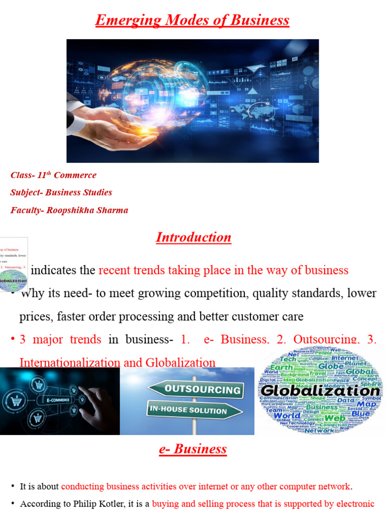 Emerging Trends in E-Business for Commerce | PDF | Business | Economies
