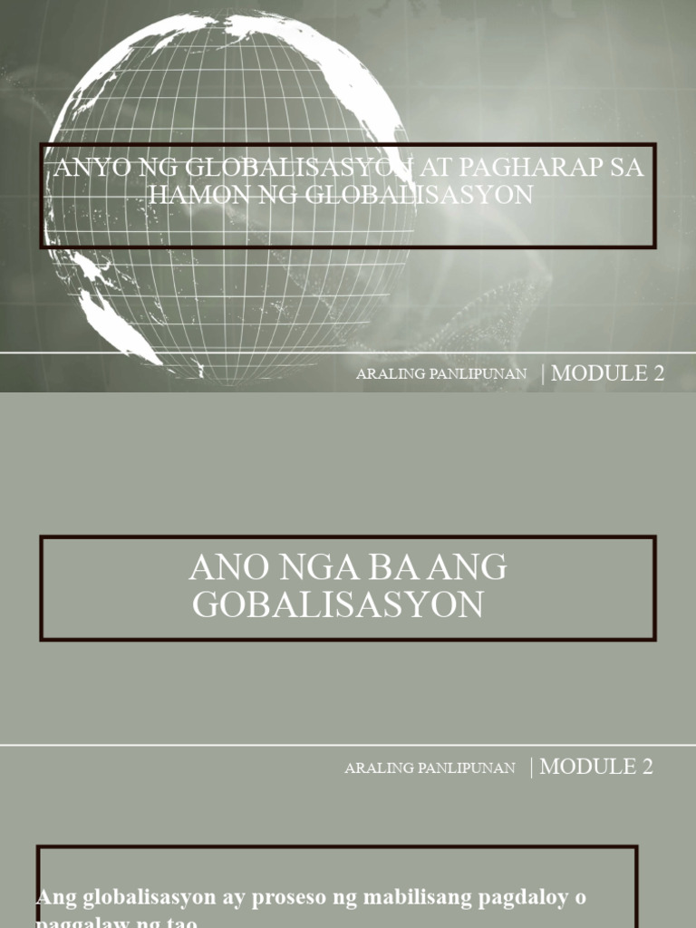 Anyo NG Globalisasyon Powerpoint Presentation | PDF