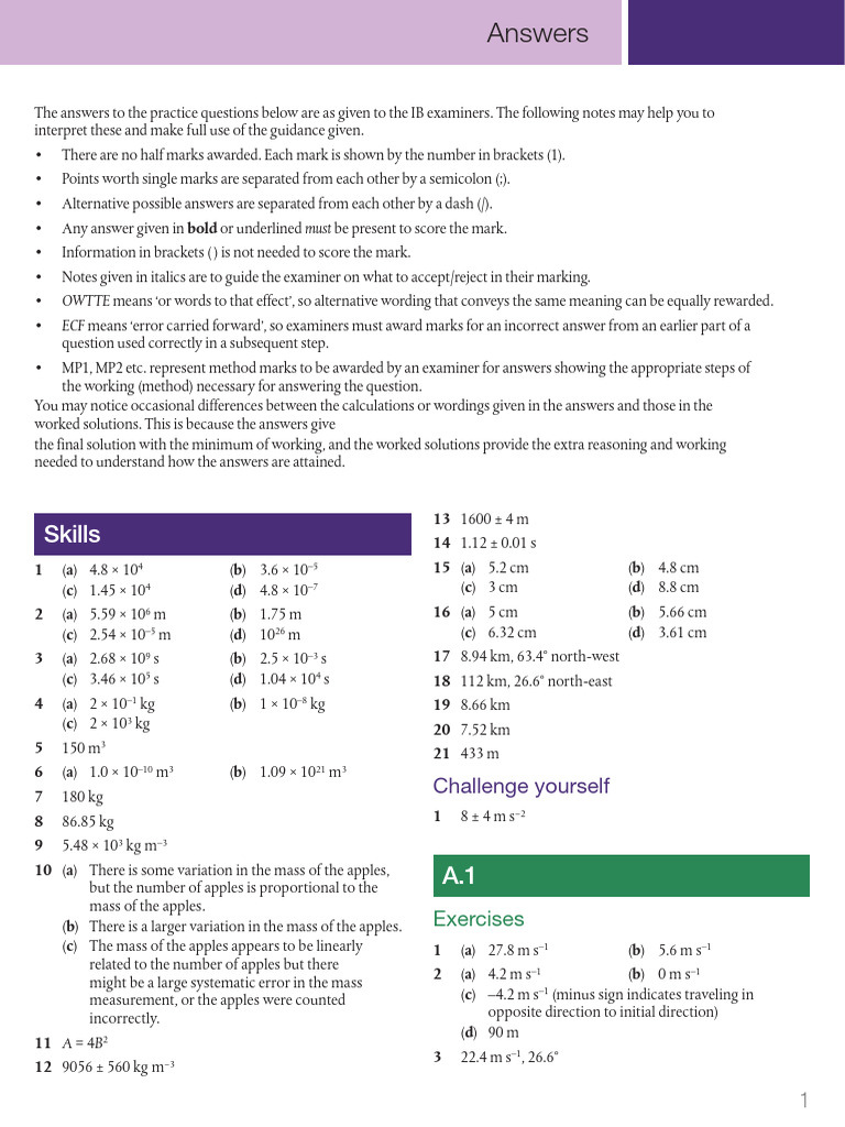 Physics-Hl Answers | PDF | Force | Acceleration