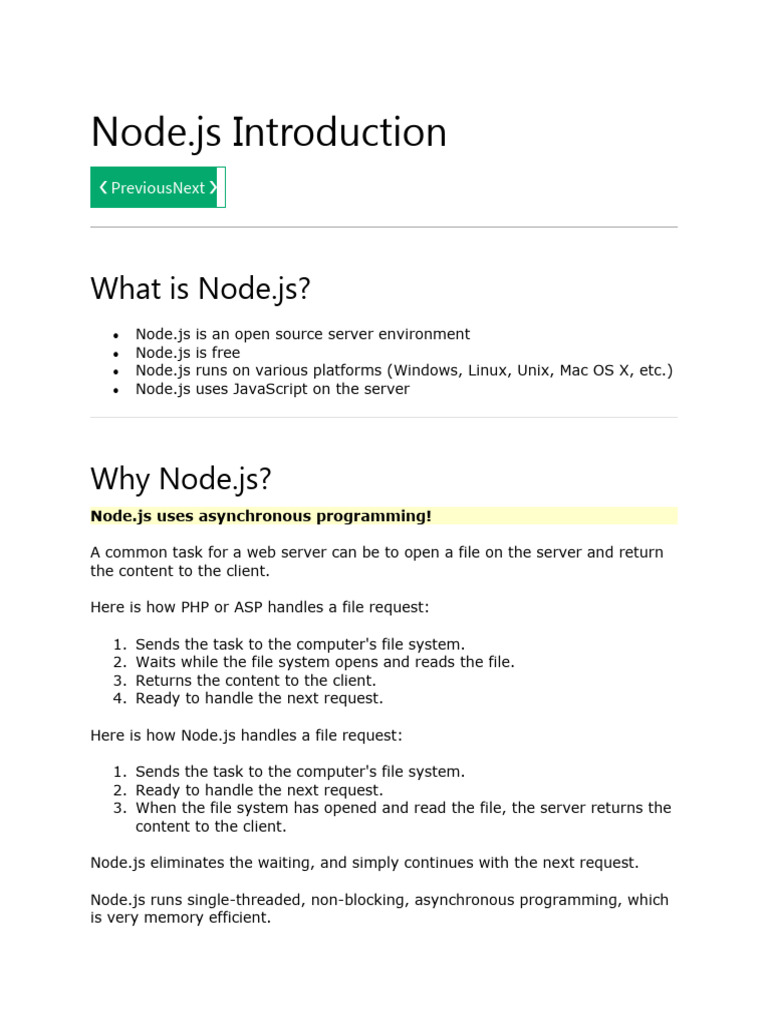 NodeJS Tutorial | Download Free PDF | Computer File | Software Development
