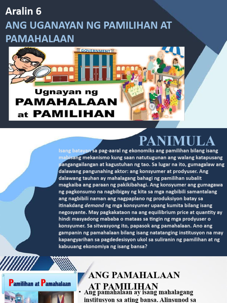 Aralin 6 Ang Ugnayan NG Pamilihan at Pamahalaan | PDF Aralin 6 Ang Ugnayan NG Pamilihan at Pamahalaan | PDF
