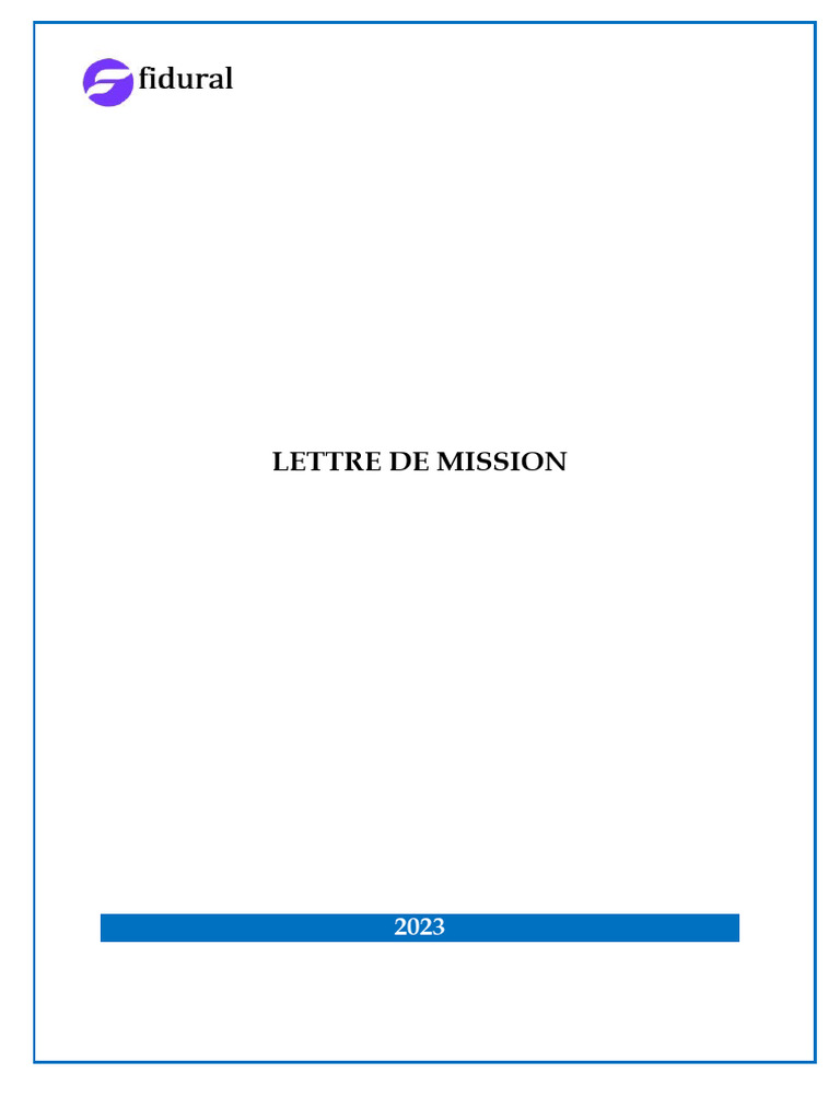 Lettre de Mission Modèle | PDF | Comptabilité | Facture