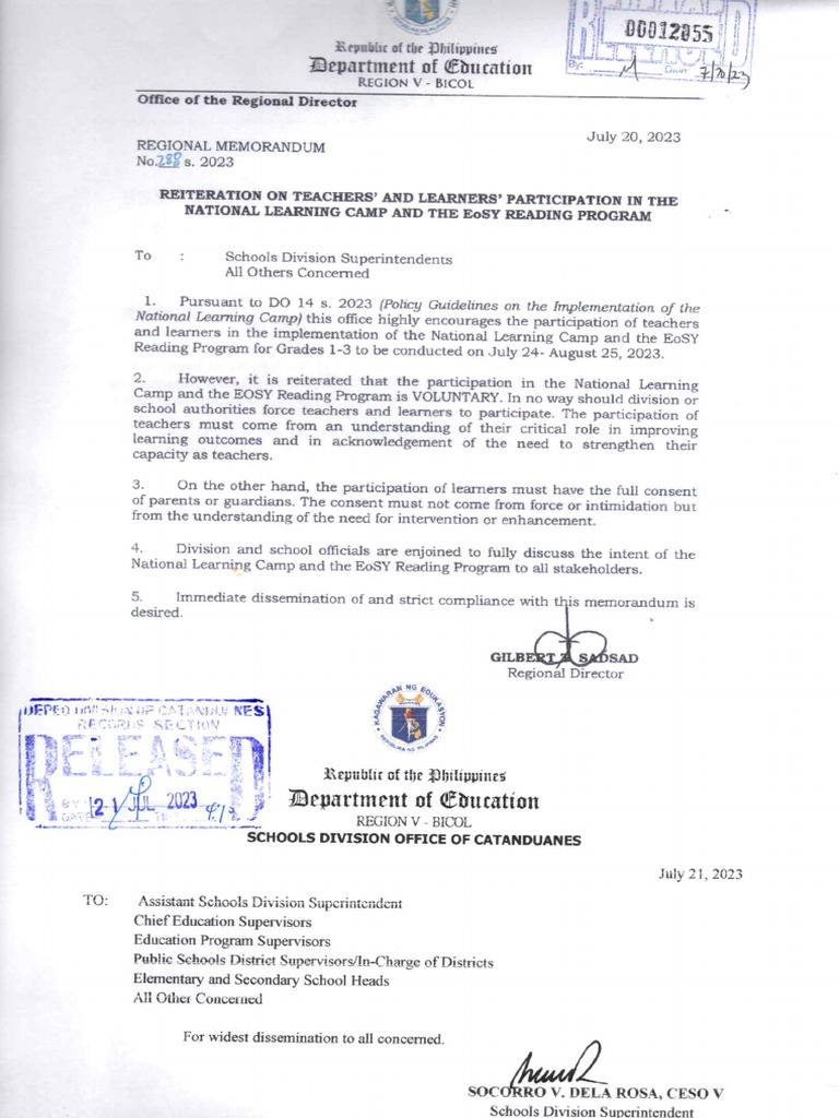 Learning Camp and The Eosy Reading Program RM 288S.2023 1 | PDF