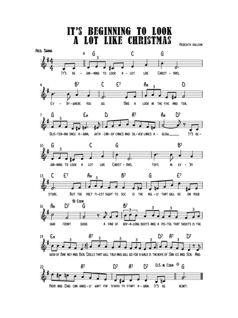 Its Beginning To Look A Lot Like Christmas | PDF