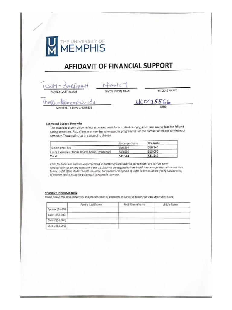 Affidavit of Financial Support | PDF