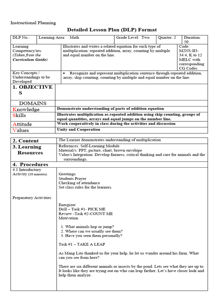 Math Iplan | PDF | Career & Growth | Teaching Methods & Materials