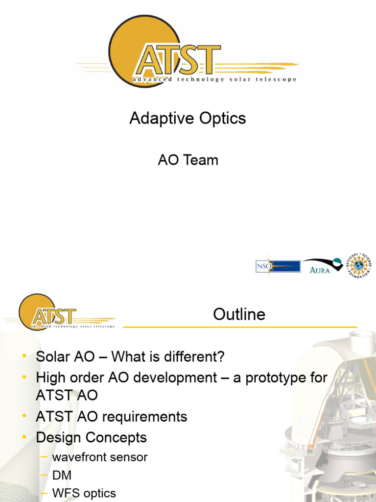 Adaptive Optics: AO Team | PDF | Charge Coupled Device | Optics