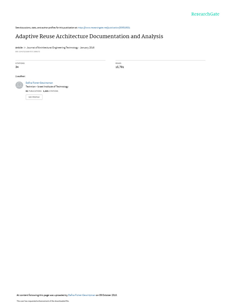Adaptive Reuse Architecture Documentation and Analysis 2168 9717 1000172 | PDF | Data | Analysis