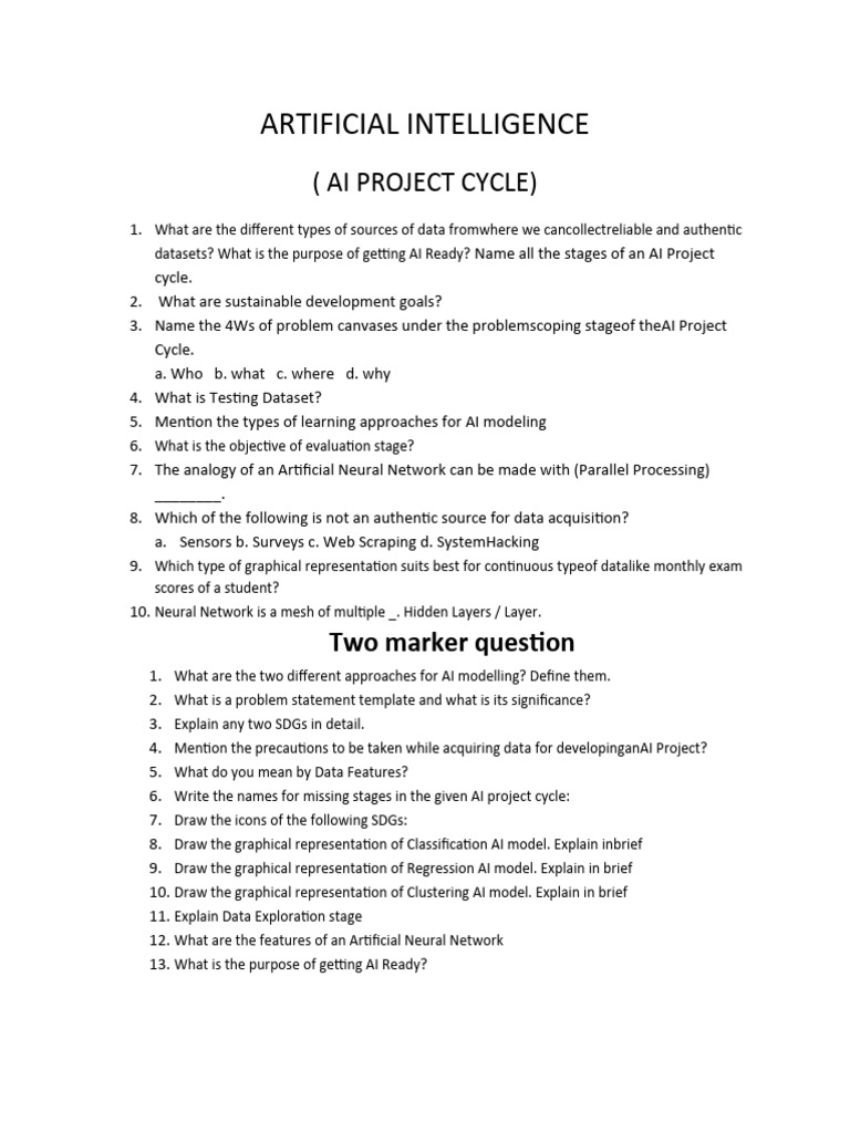 AI Chapter - AI Project Cycle | PDF | Artificial Intelligence ...
