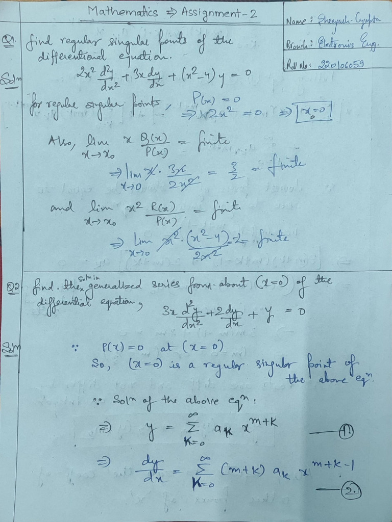 Maths Assignment 2 | PDF