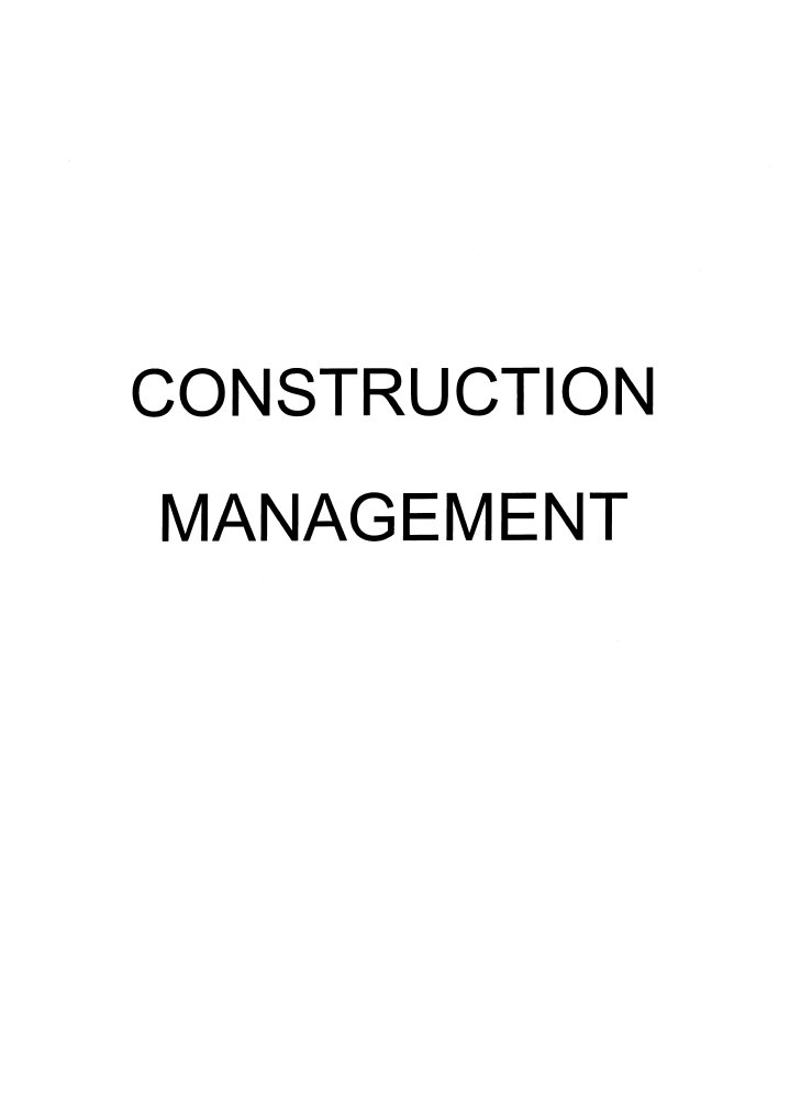 Construction Management | PDF