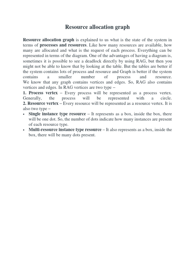 Resource Allocation Graph Is Explained To Us What Is The State Of The System In Terms Of Pdf
