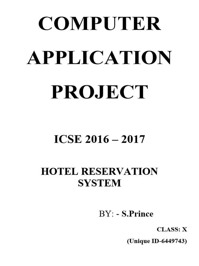 Computer Board Project 2017 Icse | PDF | Bed | Software Development