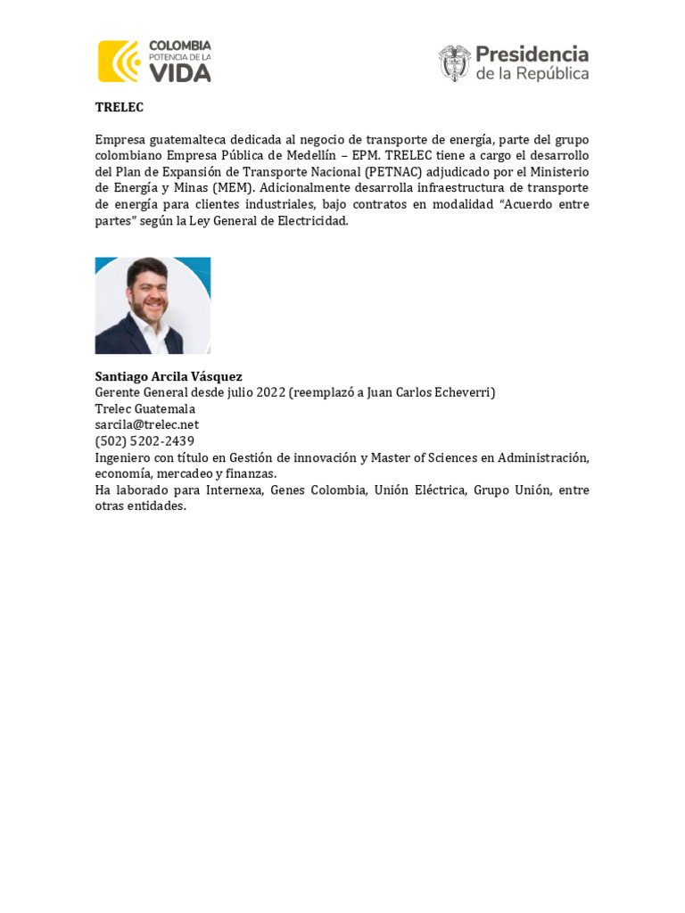 Trelec: Transporte de Energía en Guatemala | PDF | Tecnología