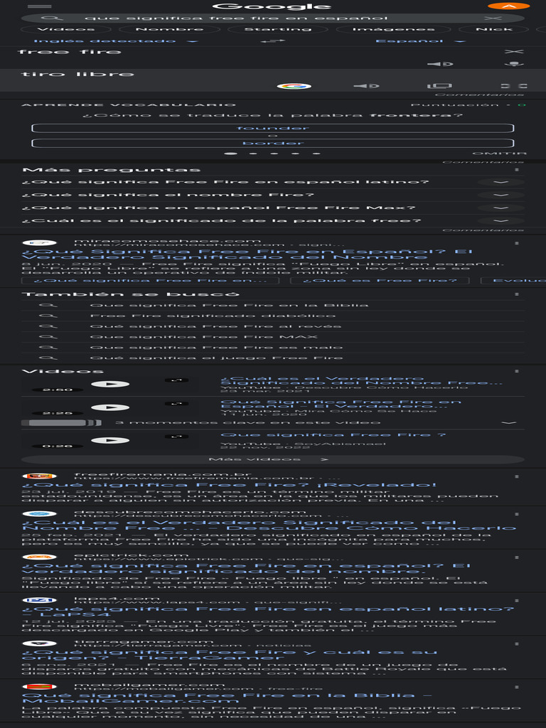 Significado de Free Fire en Español | PDF
