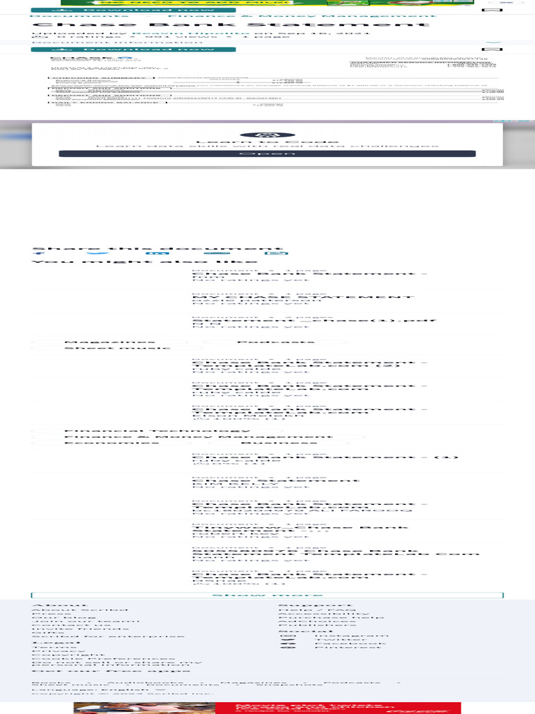 Chase Bank Statement PDF Financial Technology Finance & Money ...