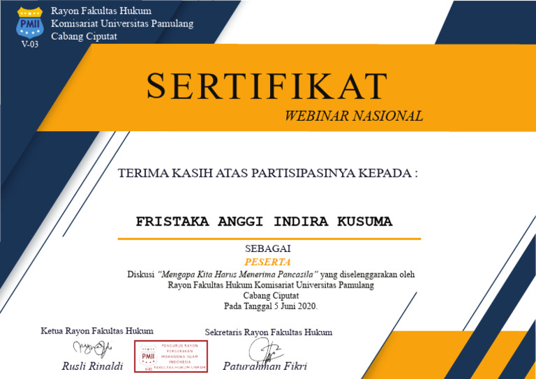 E Sertifikat Webinar | PDF