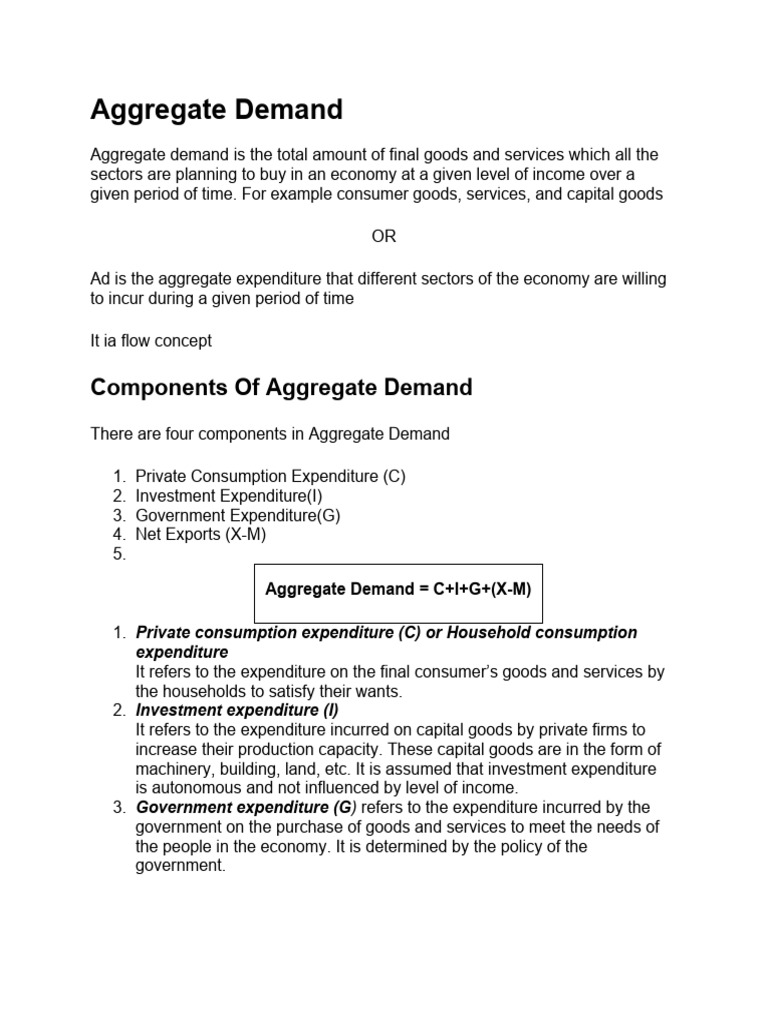 Aggregate Demand | PDF | Consumption (Economics) | Aggregate Demand
