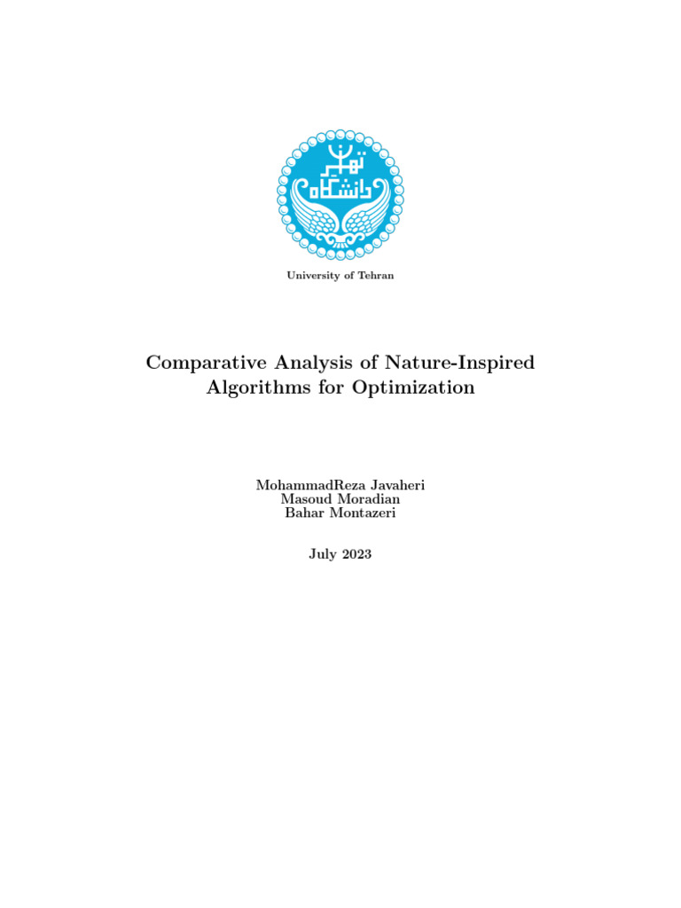 Comparative Analysis of Nature-Inspired Algorithms For Optimization | PDF | Mathematical ...