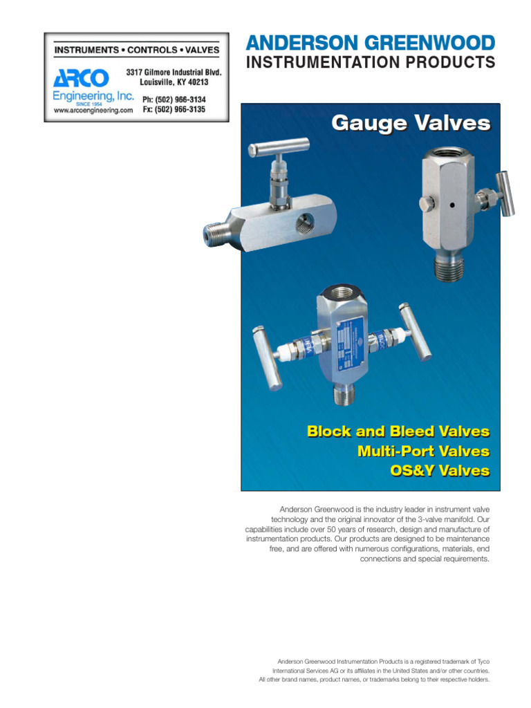 AG Gauge Valves AE | PDF | Valve | Leak