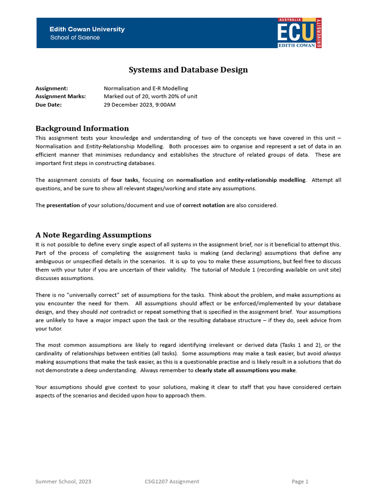 SDD Assignment 240 | PDF | Relational Model | Databases
