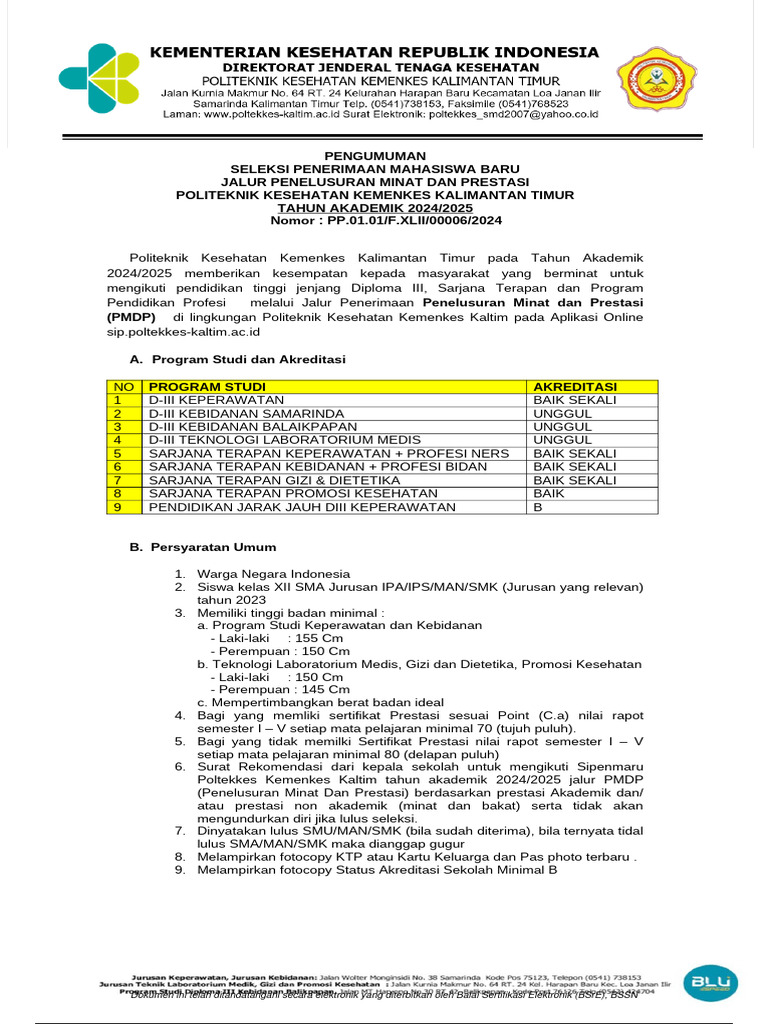 Pengumuman PMDP 2024 | PDF | Bisnis