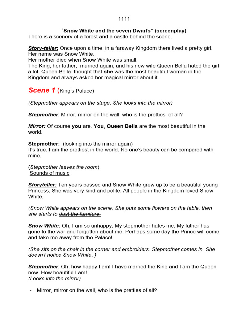 Snow White Screenplay Adaptation | PDF