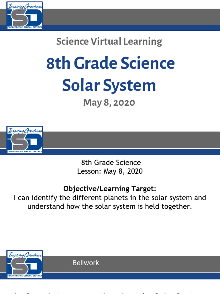 8th Grade Solar System Lesson Plan | PDF | Planets | Solar System