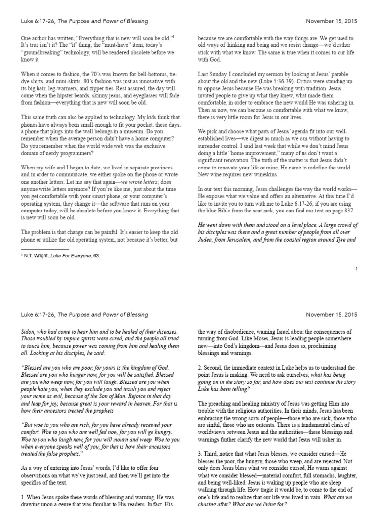 The Purpose and Power of Blessing | PDF | Jesus | Blessing