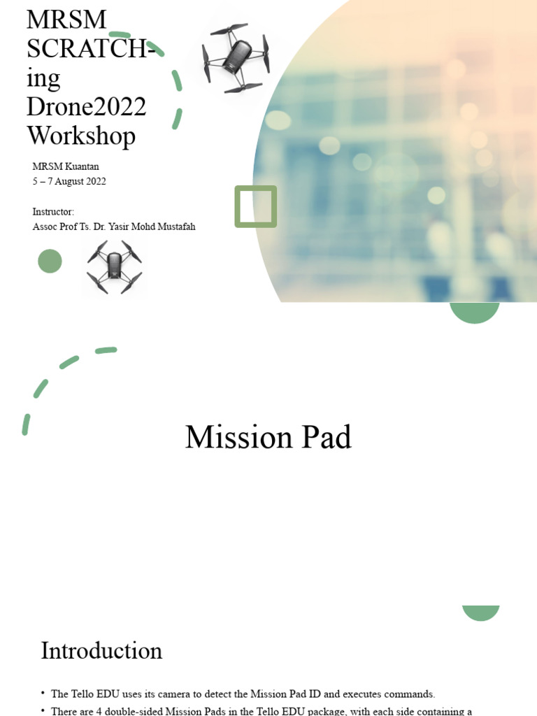MRSM SCRATCH-Ing Drone2022 Workshop - Mission Pad | PDF