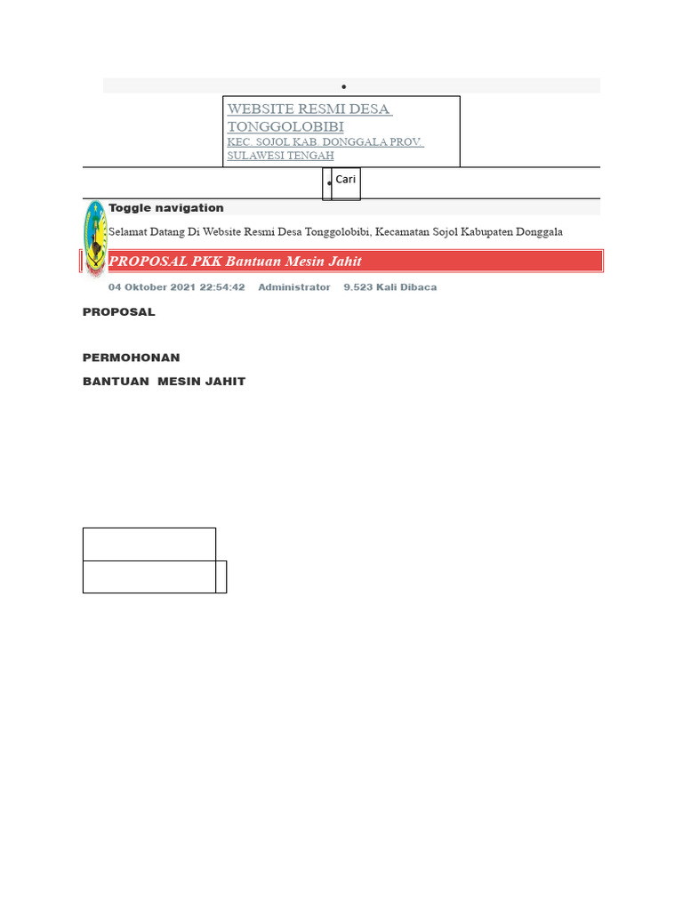 Contoh Proposal Pengajuan Mesin Jahit | PDF