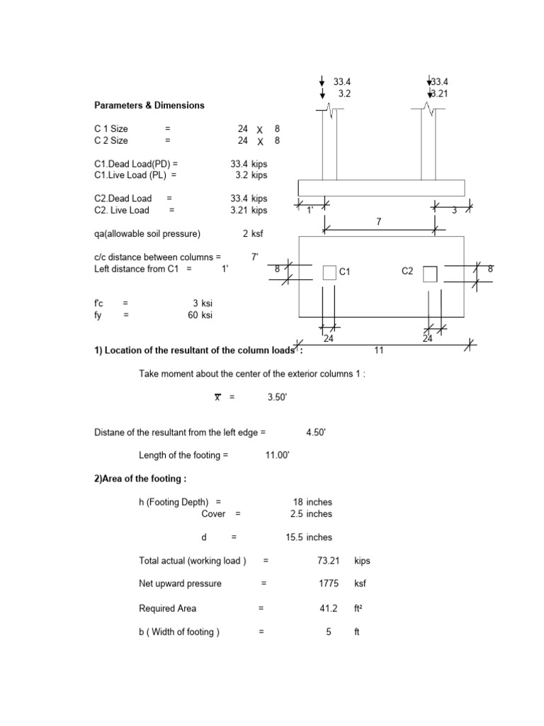 Combined Footing Desgn | PDF | Civil Engineering | Mechanical Engineering