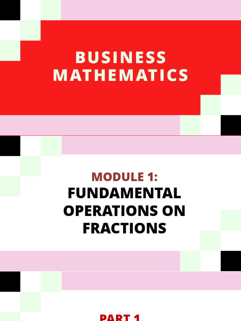 Module 1 Fractions 2 | PDF | Discrete Mathematics | Algebra