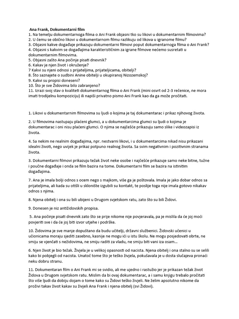 Ana Frank - Dokumentarac | PDF
